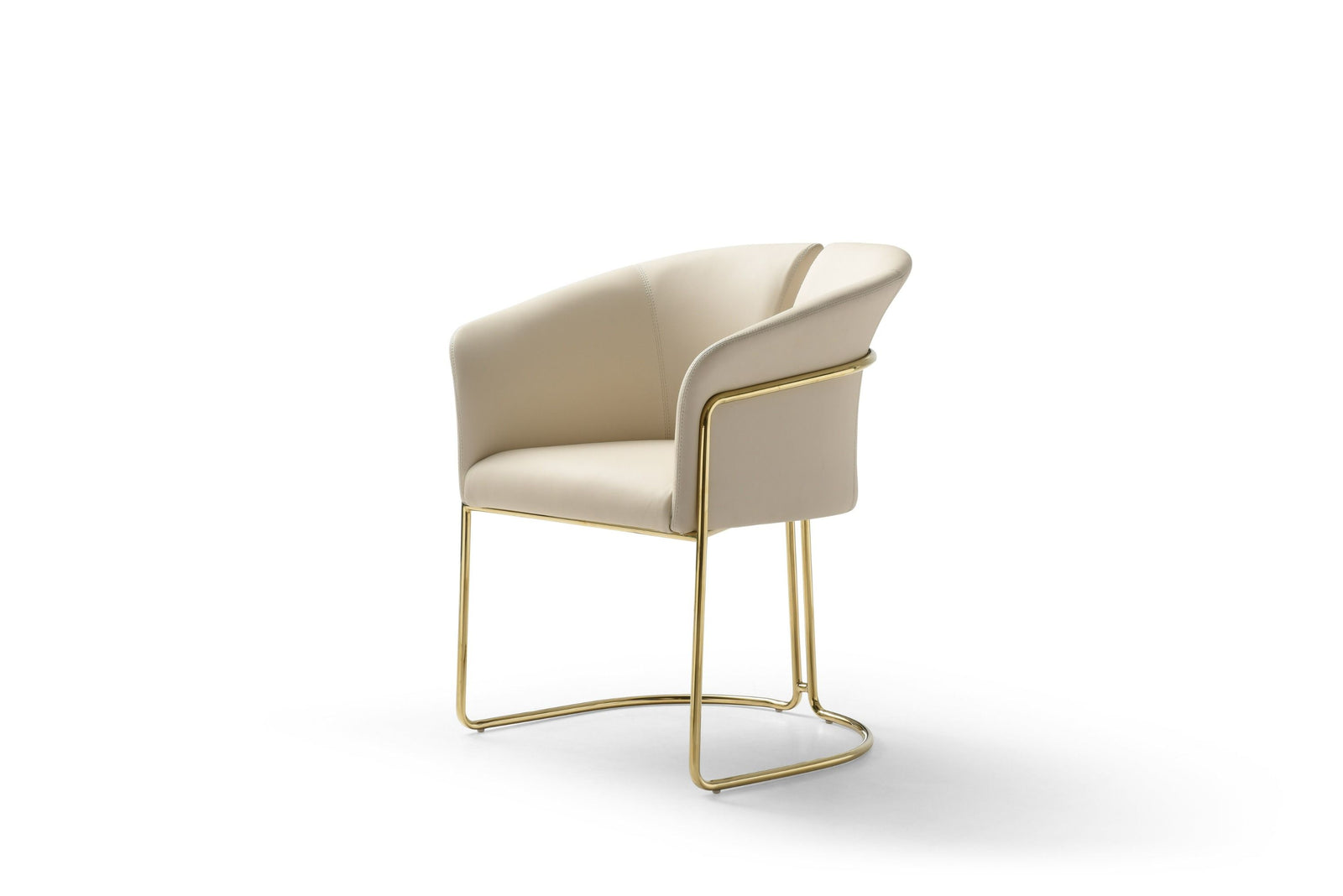 Modrest Renfew - Modern Beige Vegan Leather + Champagne Gold Dining Ch ...
