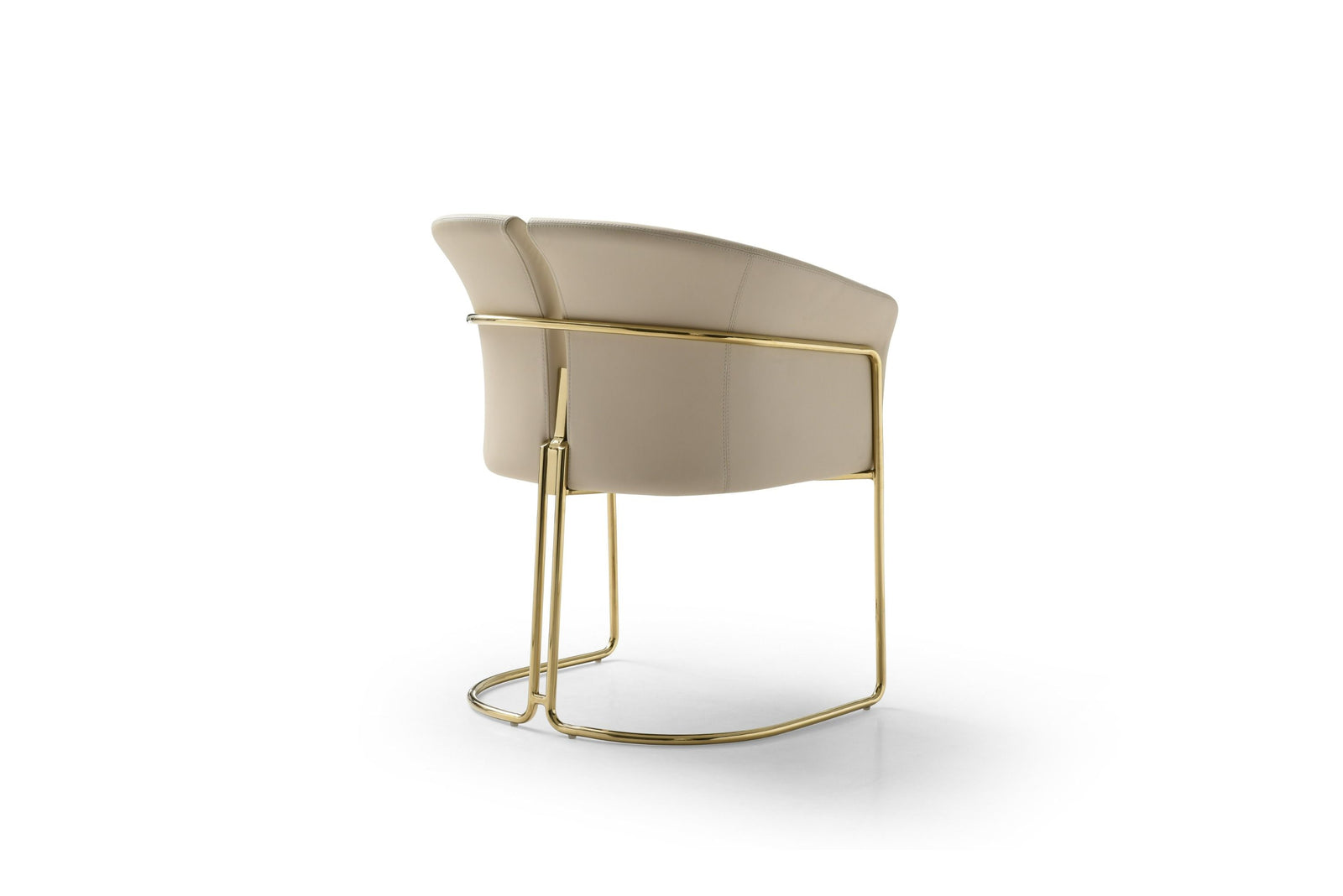 Modrest Renfew - Modern Beige Vegan Leather + Champagne Gold Dining Ch ...