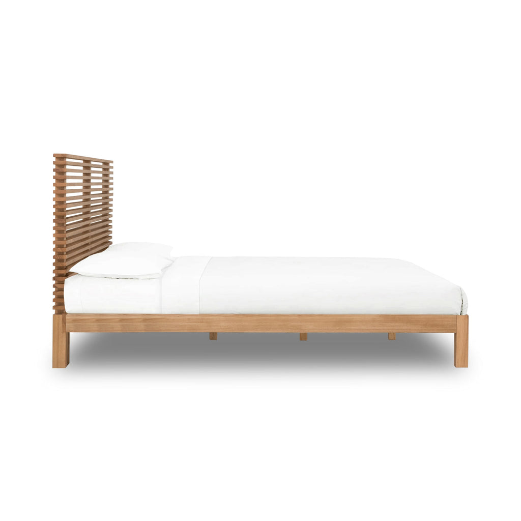 Tanner Solid Ash Platform Bed in Flaxen – Hollywood Glam Furnitures